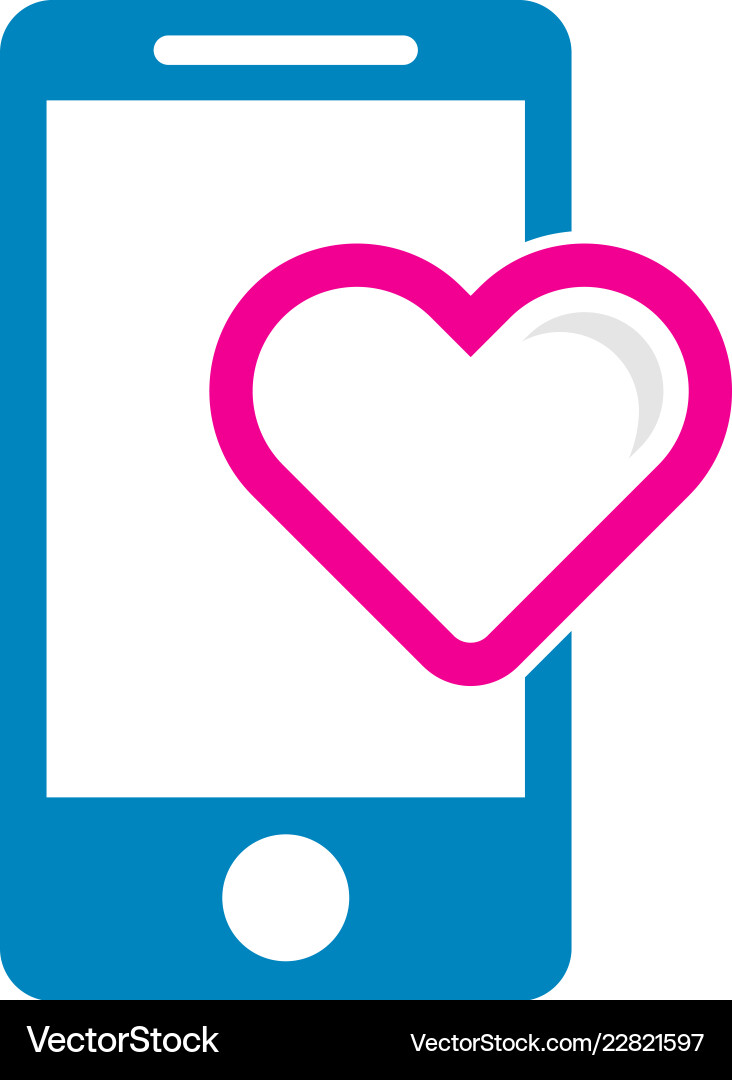 Mobile love logo icon design Royalty Free Vector Image