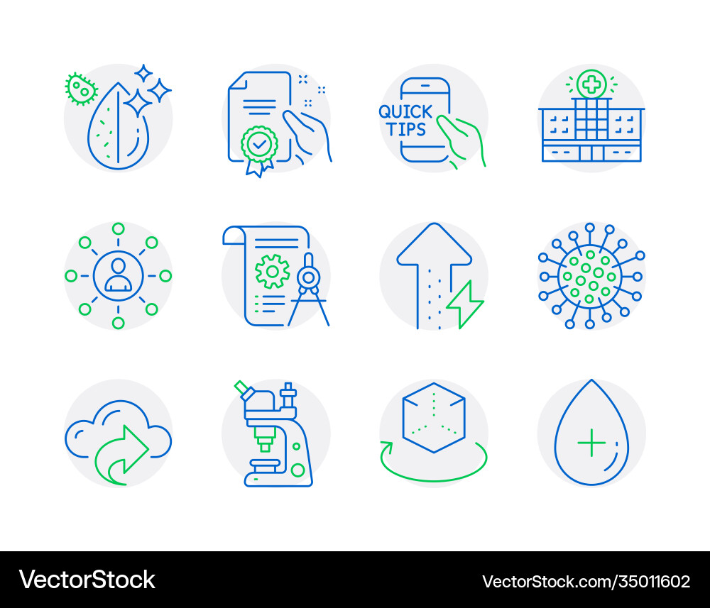 Science icons set included icon as certificate Vector Image