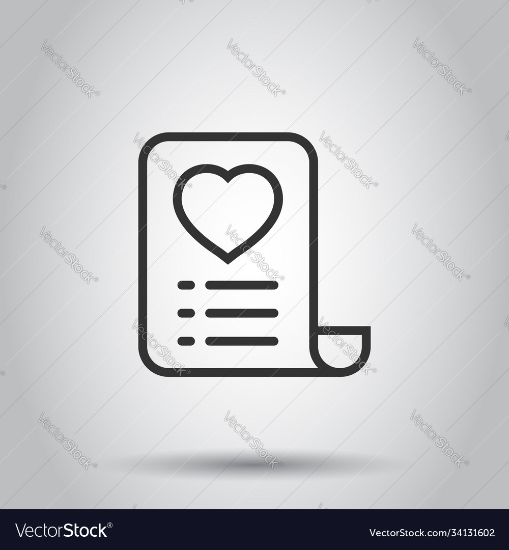 Wishlist icon in flat style like document Vector Image