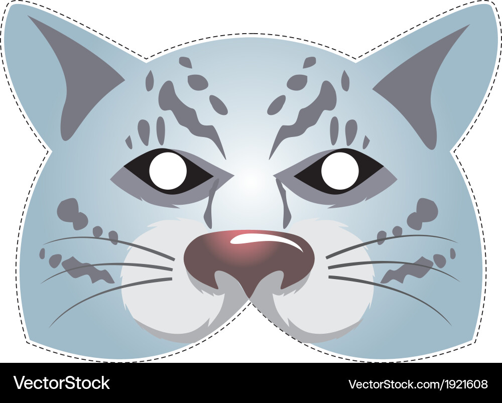 Mask snow leopard Royalty Free Vector Image - VectorStock