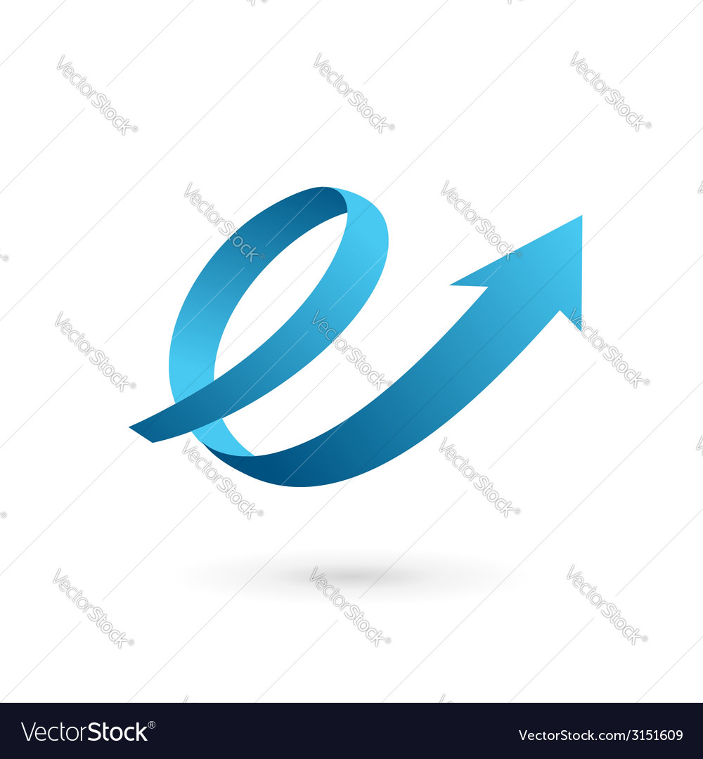 Letter E arrow loop logo icon Royalty Free Vector Image