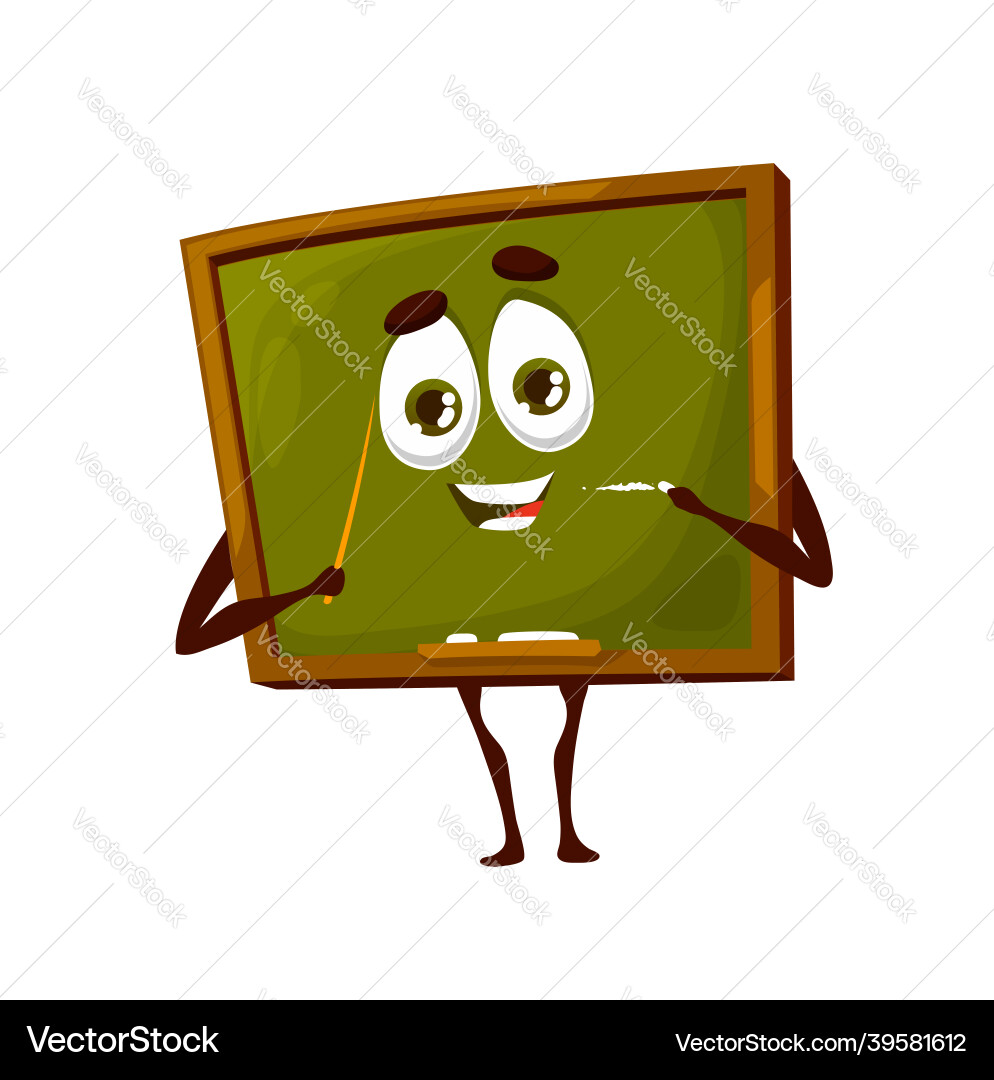 Cartoon school board cute character Royalty Free Vector