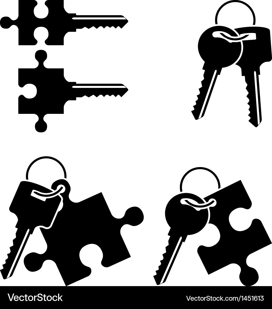 Puzzle keys Royalty Free Vector Image - VectorStock