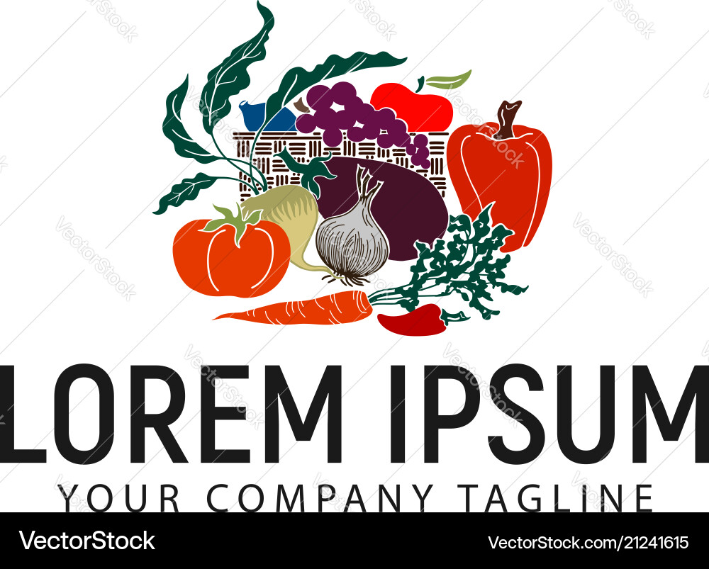 Vegetables logo design concept template Royalty Free Vector