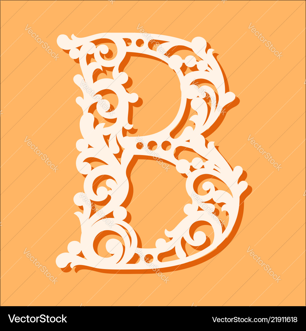 Laser cut template initial monogram letters Vector Image