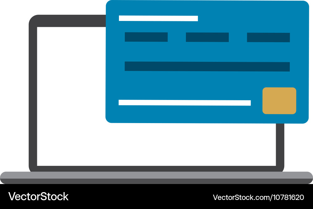 Computer and credit card icon Royalty Free Vector Image