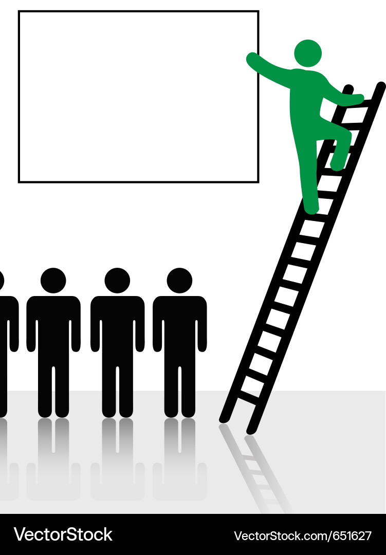 Person climbs a ladder Vector Image by michaeldb - Image #651627 ...