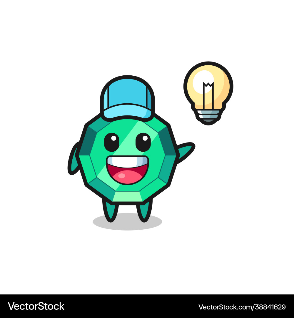Emerald gemstone character cartoon getting Vector Image