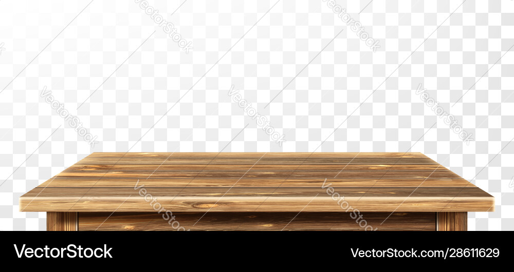 Wooden table top with aged surface realistic Vector Image