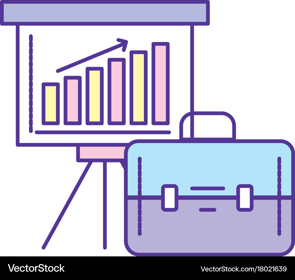 Presentation with statistics bar diagram Vector Image