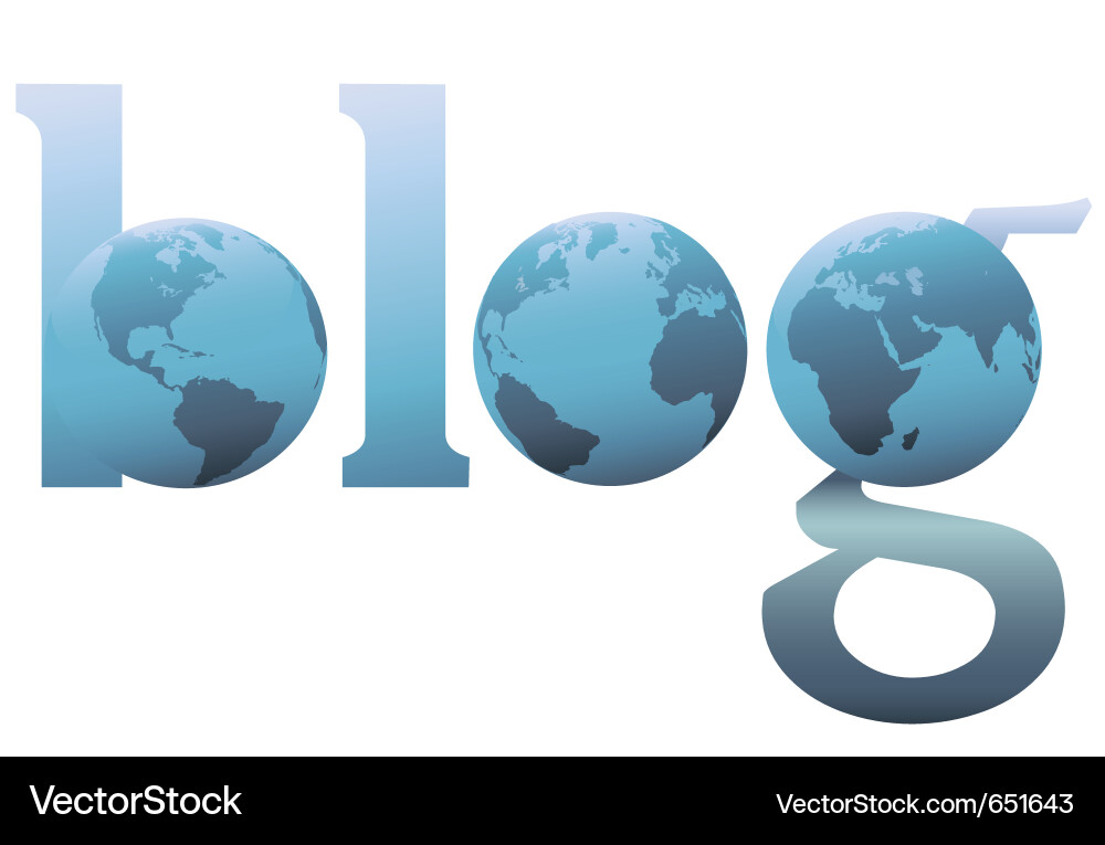 Blog world wide web logo Royalty Free Vector Image