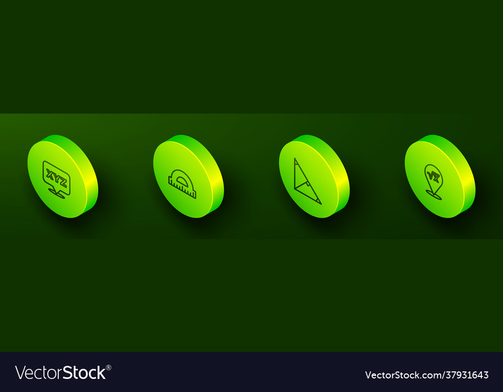 Set isometric line xyz coordinate system Vector Image Set isometric line xyz coordinate system Vector Image