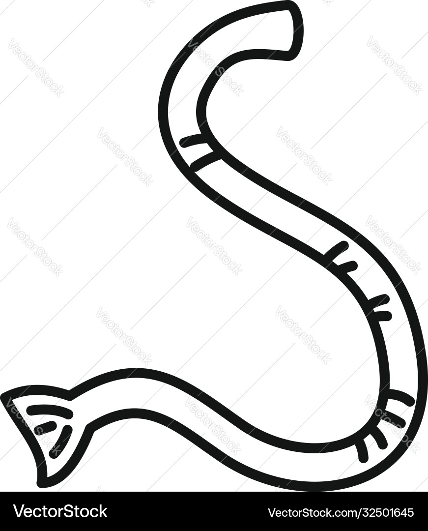 Parasite worm icon outline style Royalty Free Vector Image
