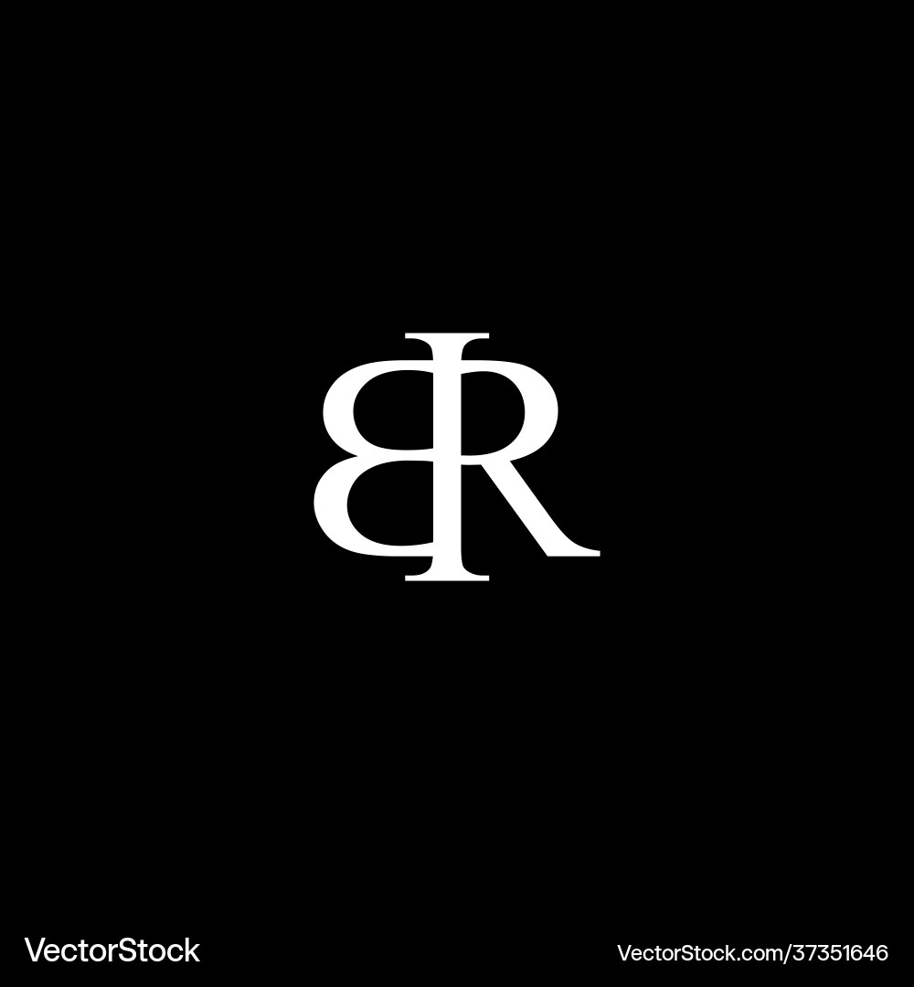 Br letter mark monogram logo icon Royalty Free Vector Image