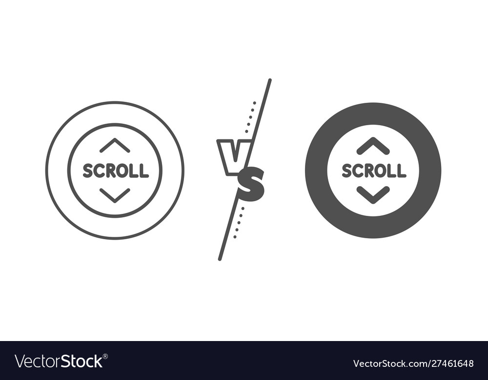 Scroll down button line icon scrolling screen Vector Image