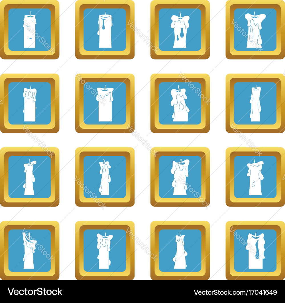 Candle forms icons azure Royalty Free Vector Image