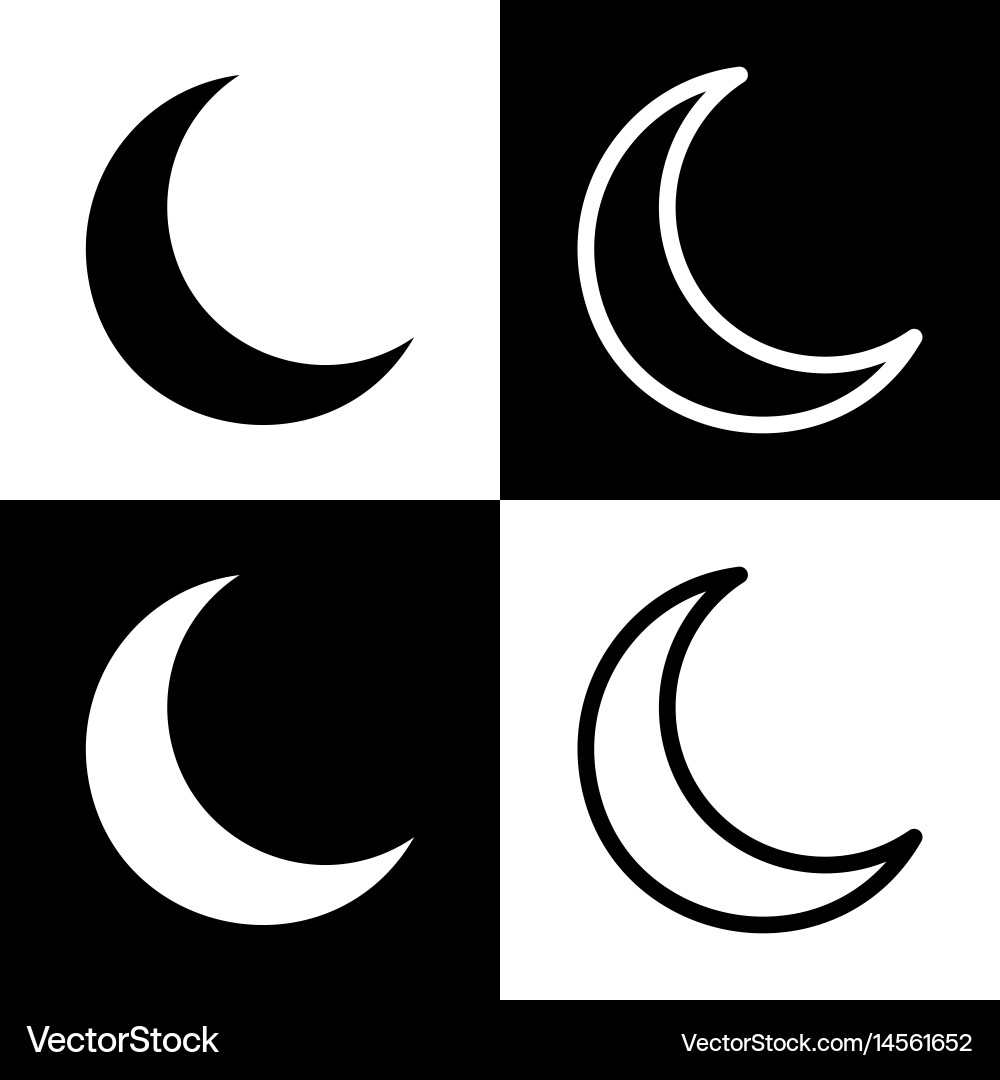 Moon sign black and white Royalty Free Vector Image - VectorStock