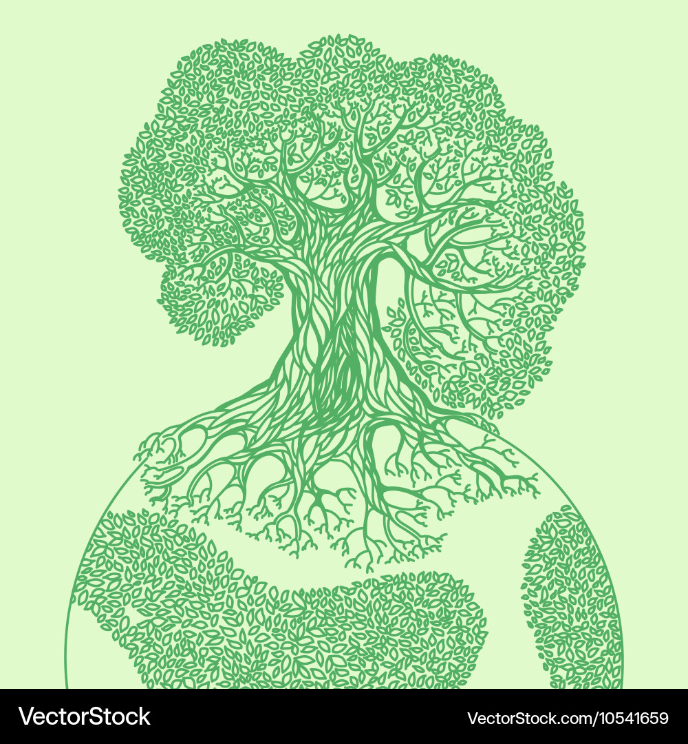Earth tree ecology concept Royalty Free Vector Image