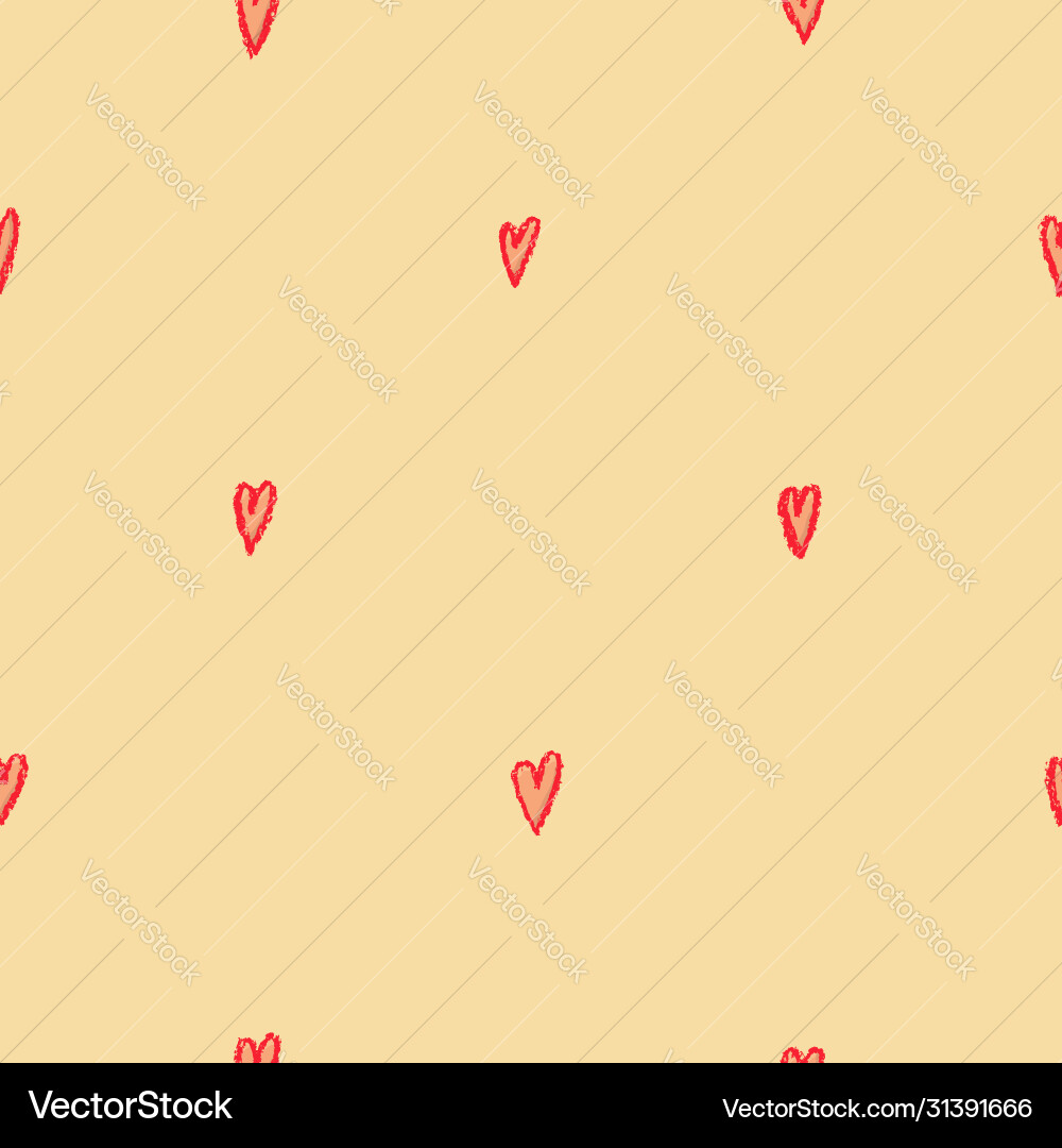 Vintage romantic hearts seamless pattern Vector Image