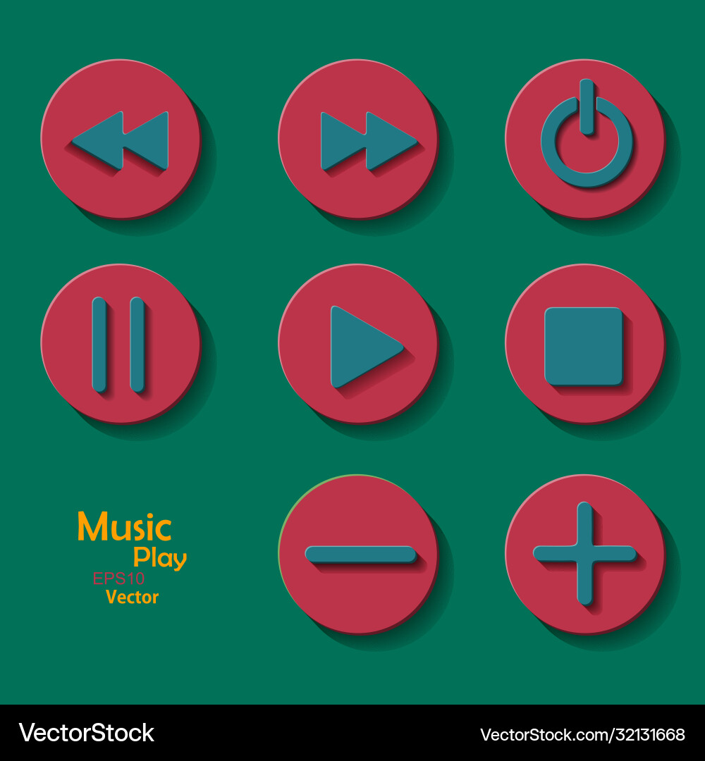 Icons set music note Royalty Free Vector Image