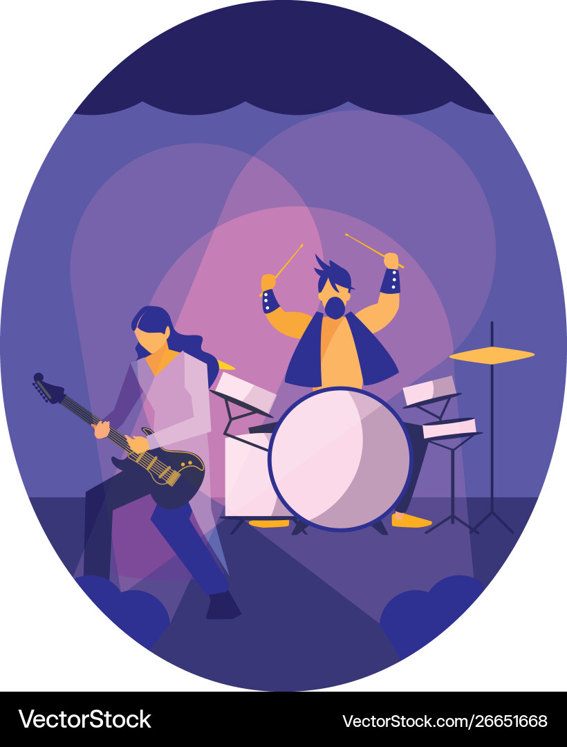 People musicians concert event design Royalty Free Vector