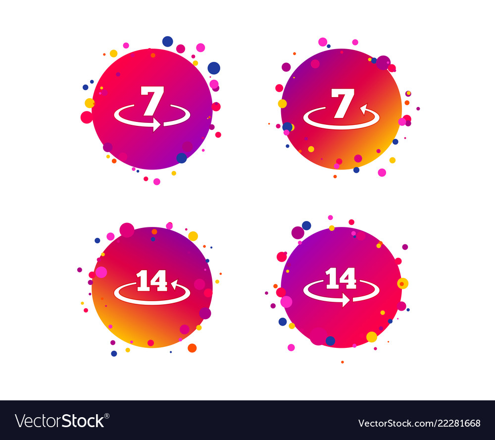 Return of goods within seven or fourteen days Vector Image Return of goods within seven or fourteen days Vector Image