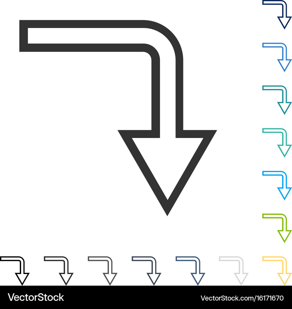 Turn down icon Royalty Free Vector Image - VectorStock