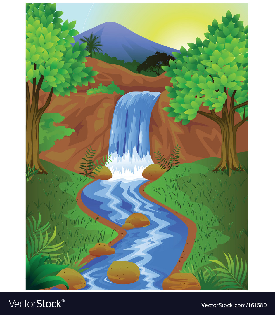 Waterfall Royalty Free Vector Image - VectorStock