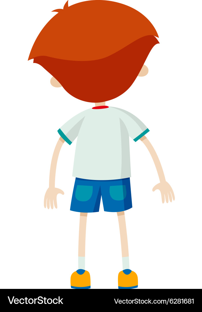 Back of little boy Royalty Free Vector Image - VectorStock