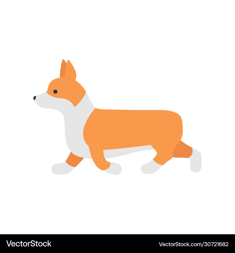 Cartoon character welsh corgi running view Vector Image