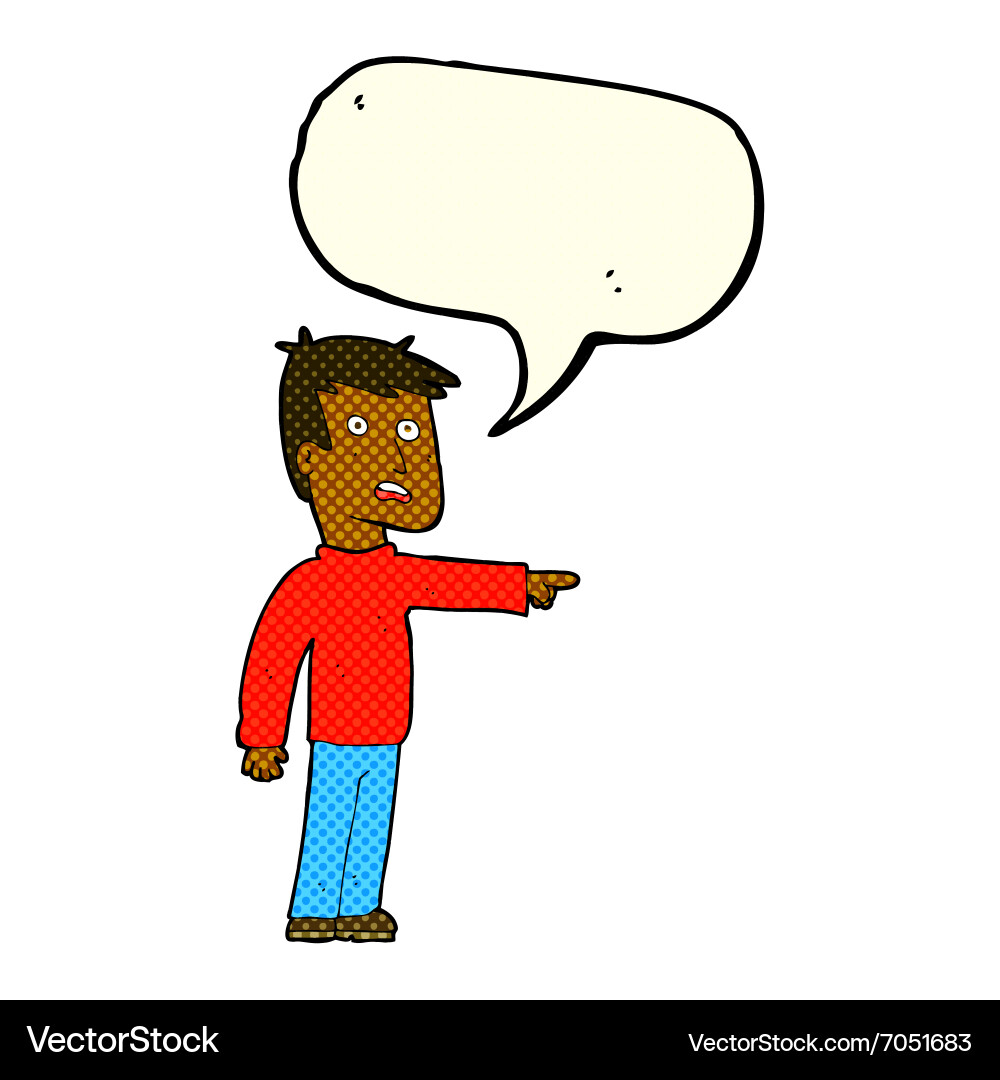 Cartoon pointing man with speech bubble Royalty Free Vector