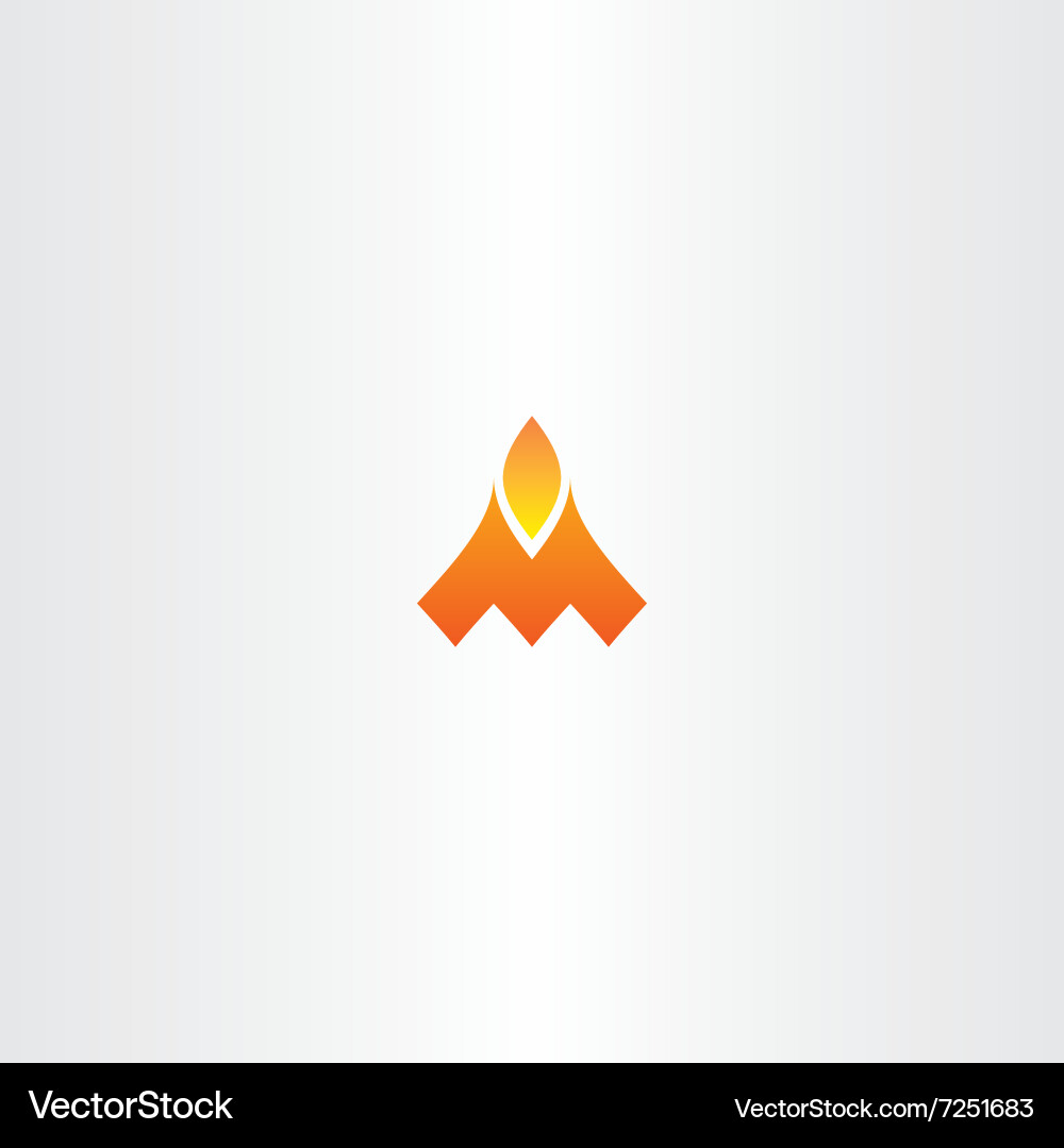 Letter m fire flame logo icon Royalty Free Vector Image