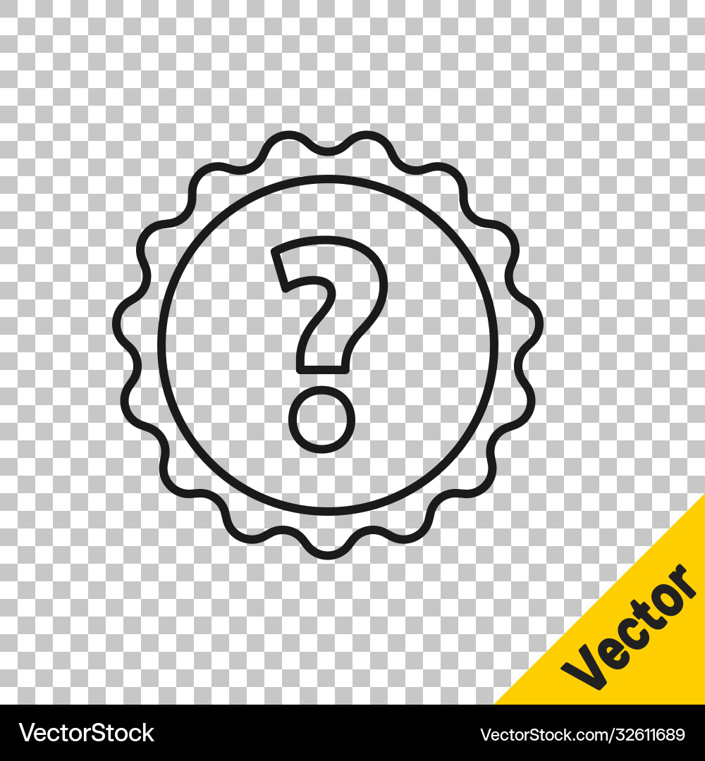 Black line question mark icon isolated Royalty Free Vector