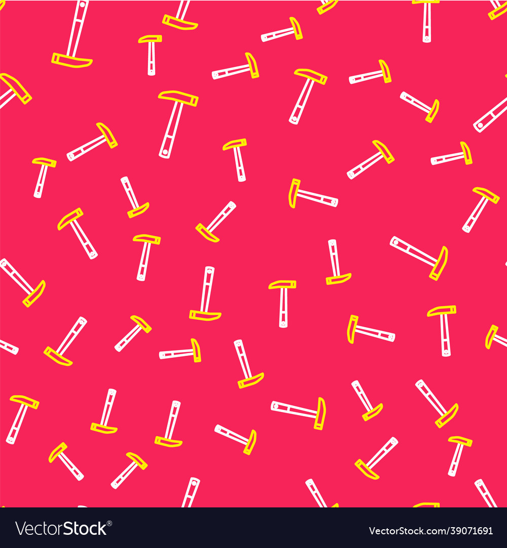 Line firefighter axe icon isolated seamless Vector Image Line firefighter axe icon isolated seamless Vector Image