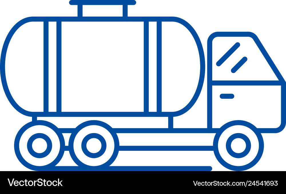 Tank car line icon concept car flat Royalty Free Vector