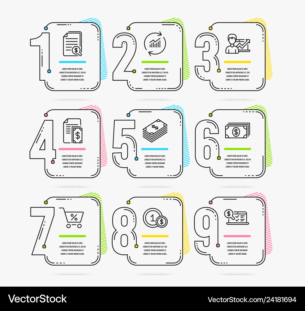 Infographic timeline set dollar special offer Vector Image