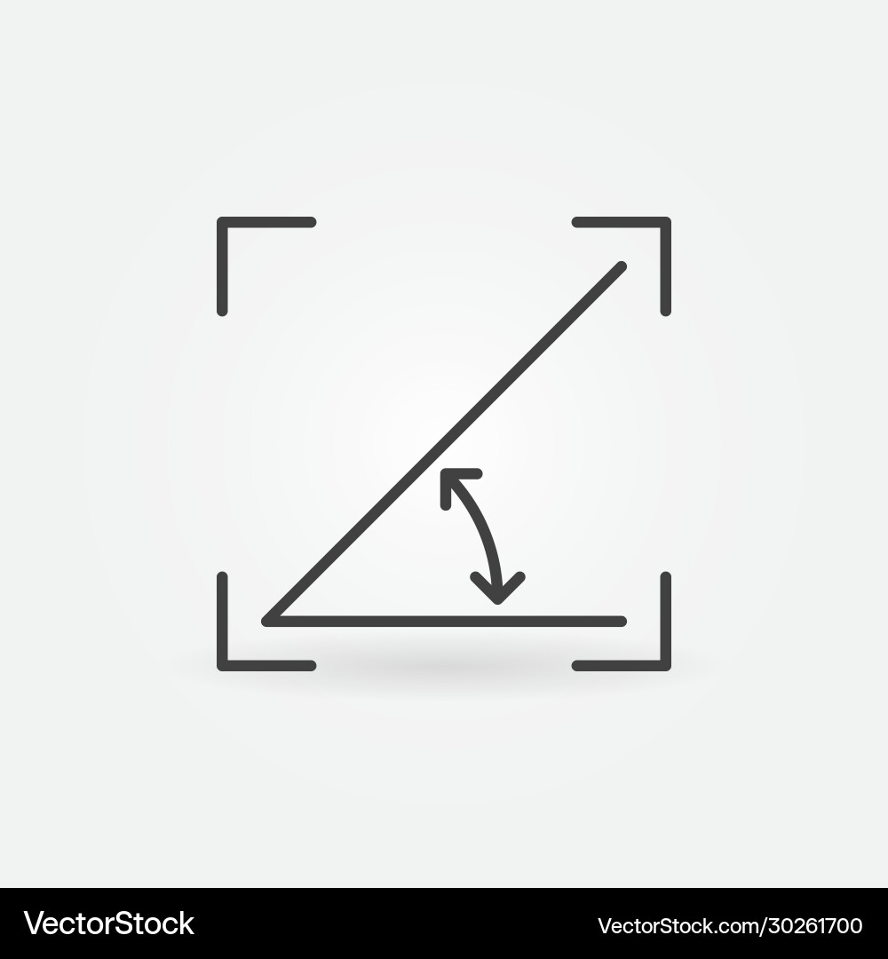 45 degrees angle outline concept icon Royalty Free Vector