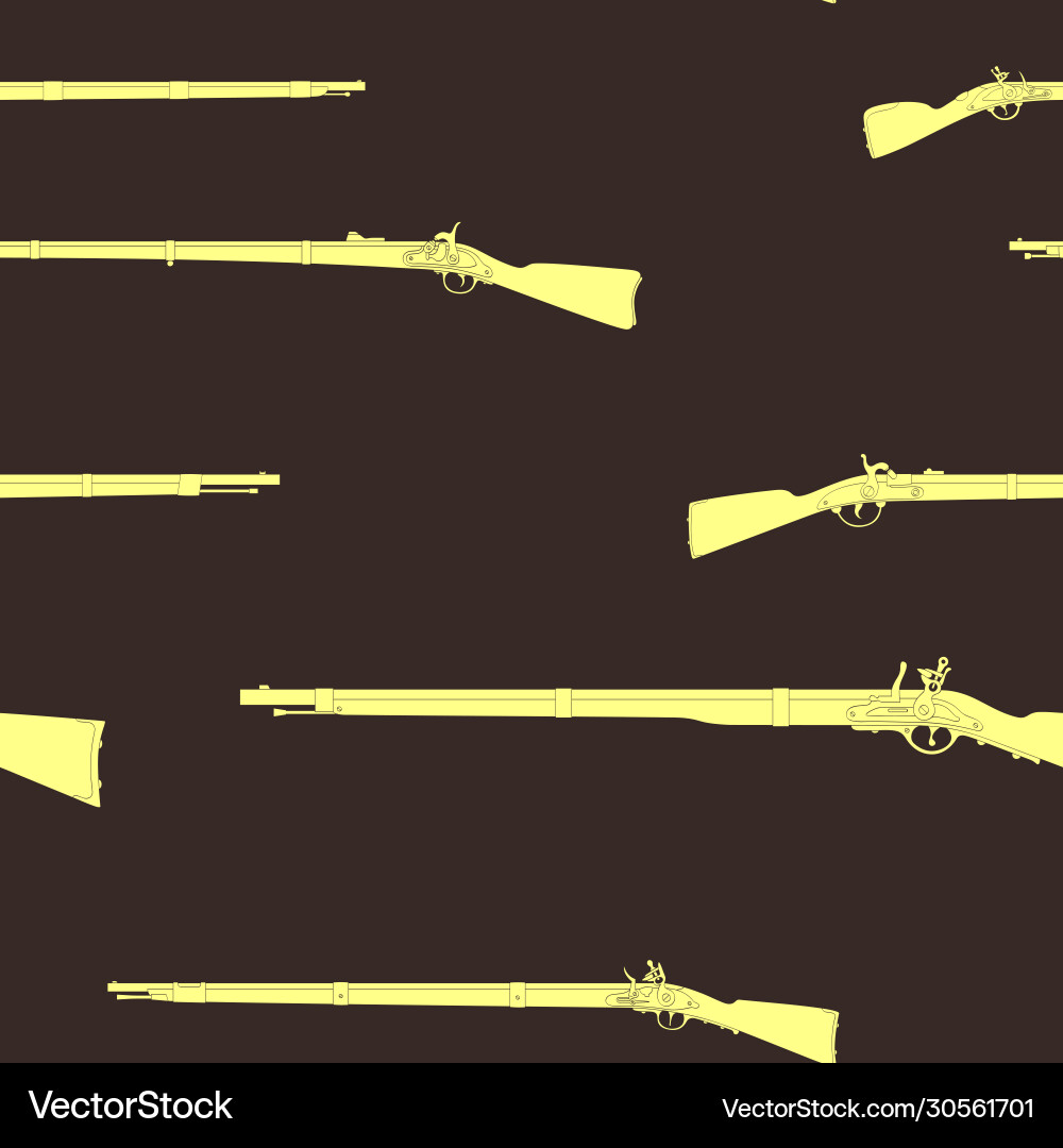 Seamless pattern with antique rifles Royalty Free Vector