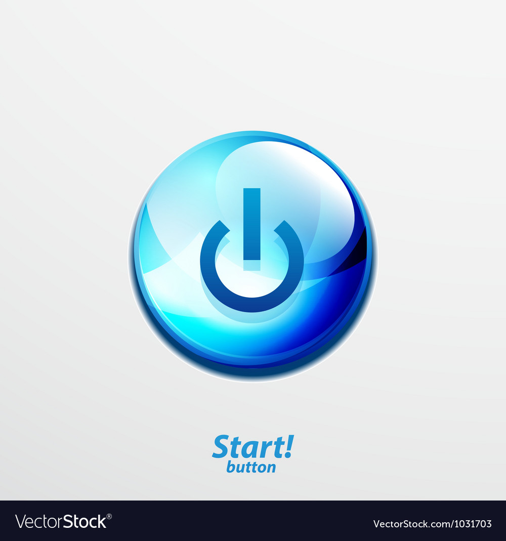 Blue start button Royalty Free Vector Image - VectorStock