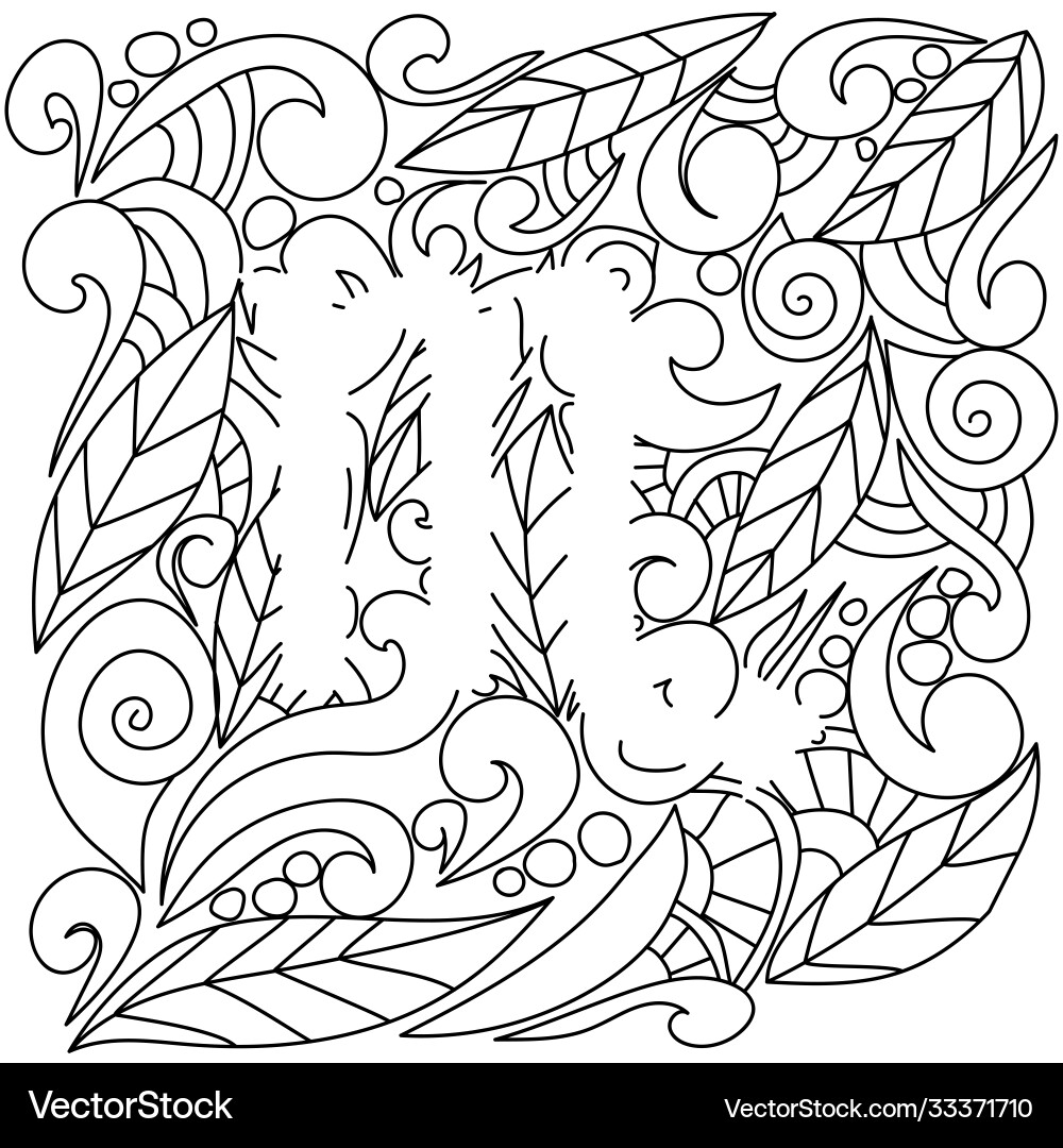 Coloring page using negative space silhouette Vector Image