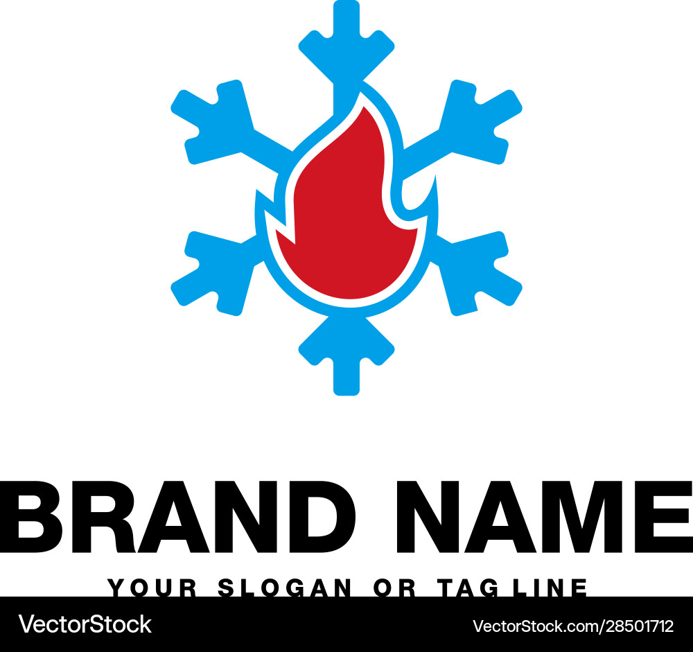 Design heating ventilation logo and air Royalty Free Vector