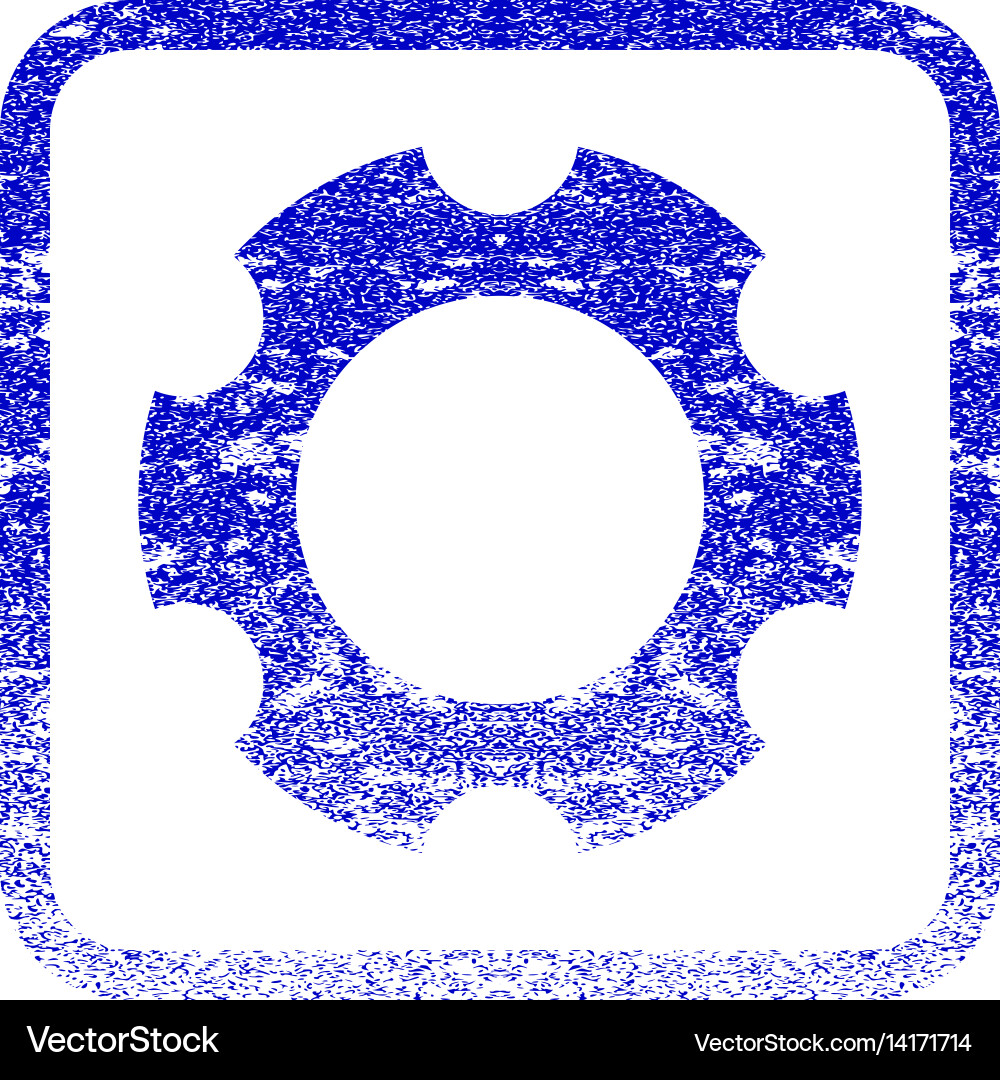 Gear framed textured icon Royalty Free Vector Image