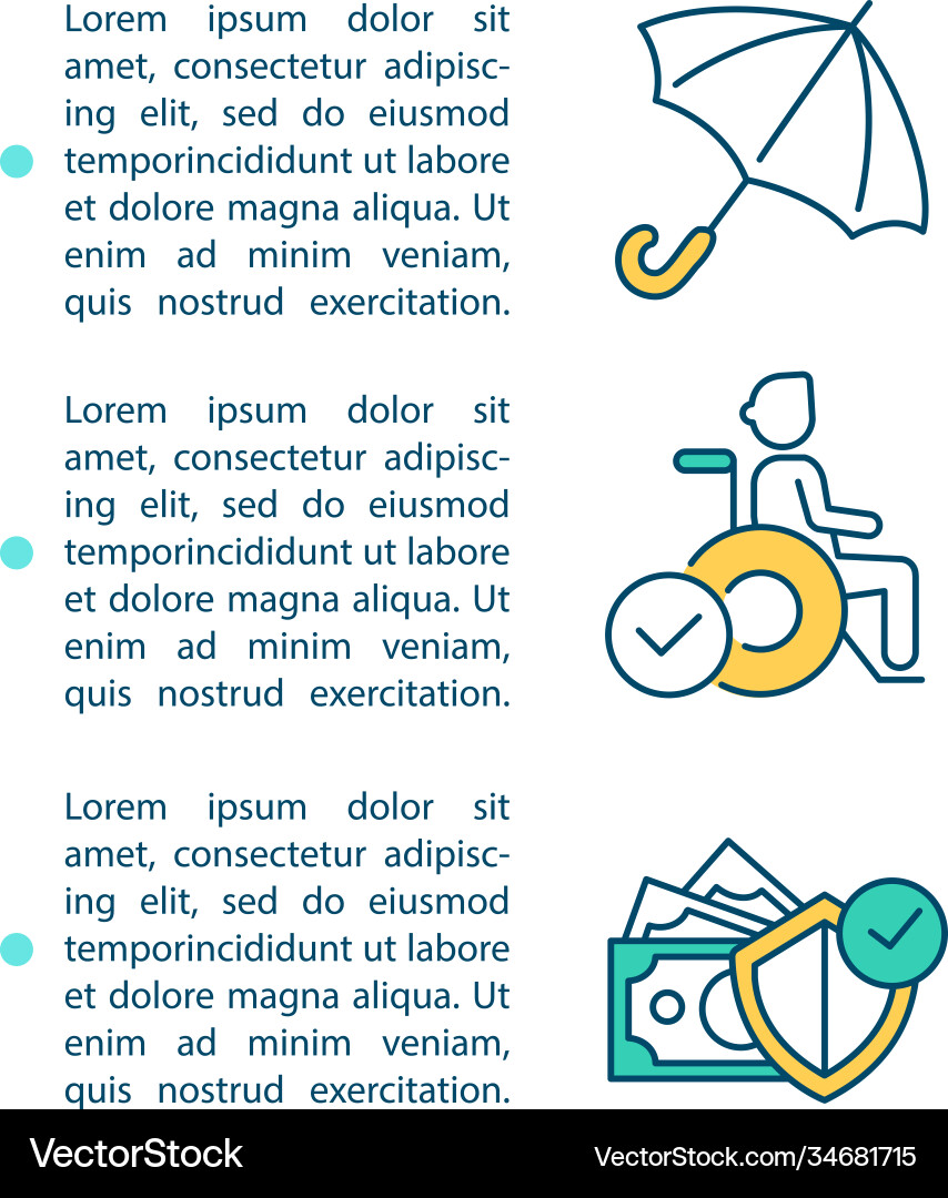 Disability benefits concept icon with text Vector Image