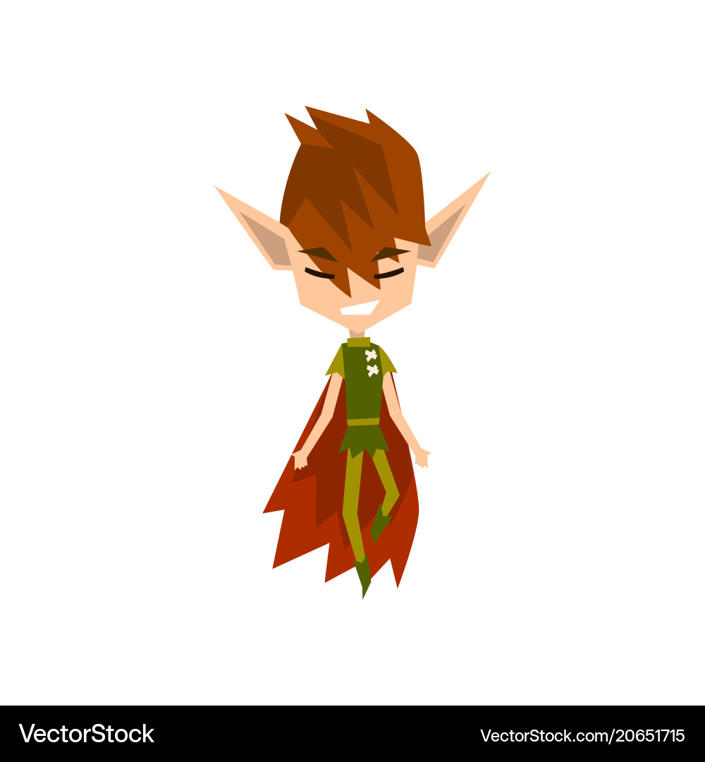 Forest elf boy cute fairytale magic character Vector Image