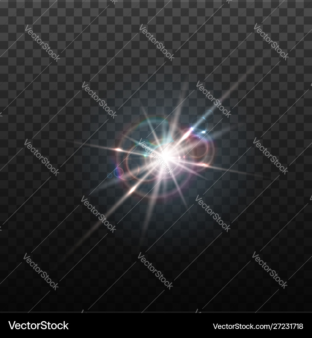Lens flare effect round isolated Royalty Free Vector Image