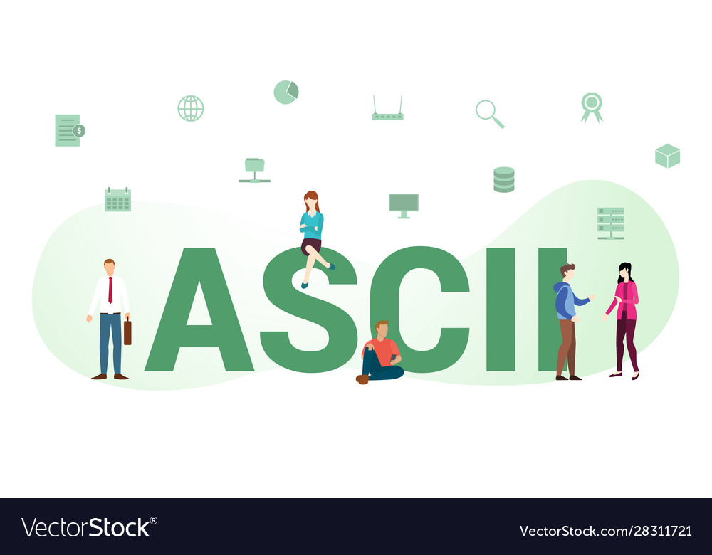 Ascii Standard Technology Data Concept With Big Vector Image