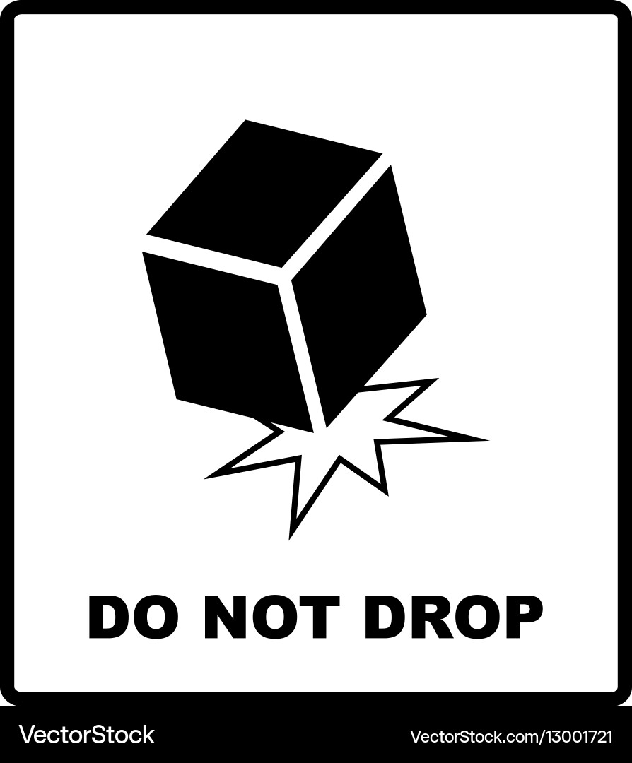 Packaging Symbols on Doodle Do not drop Royalty Free Vector