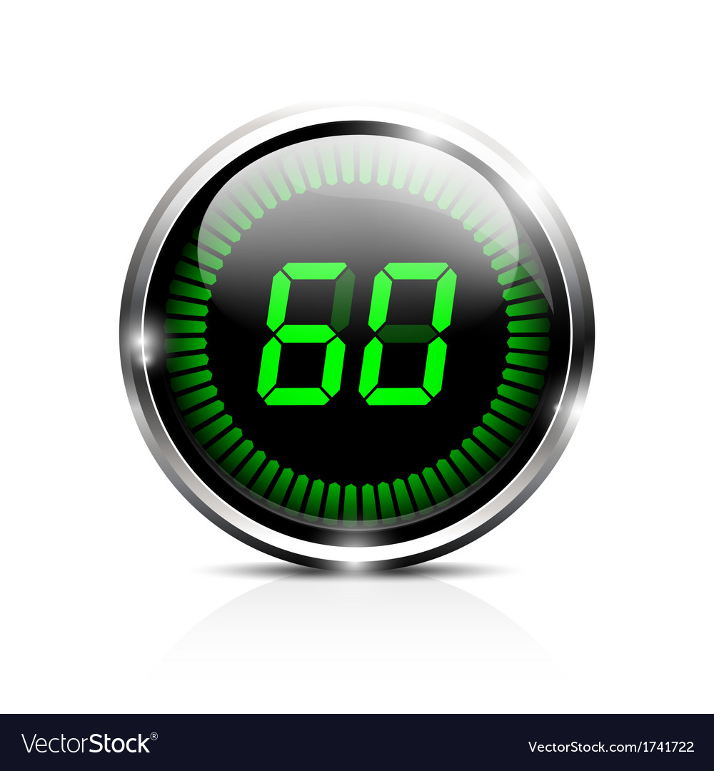 Electronic timer 60 seconds Royalty Free Vector Image Electronic timer 60 seconds Royalty Free Vector Image