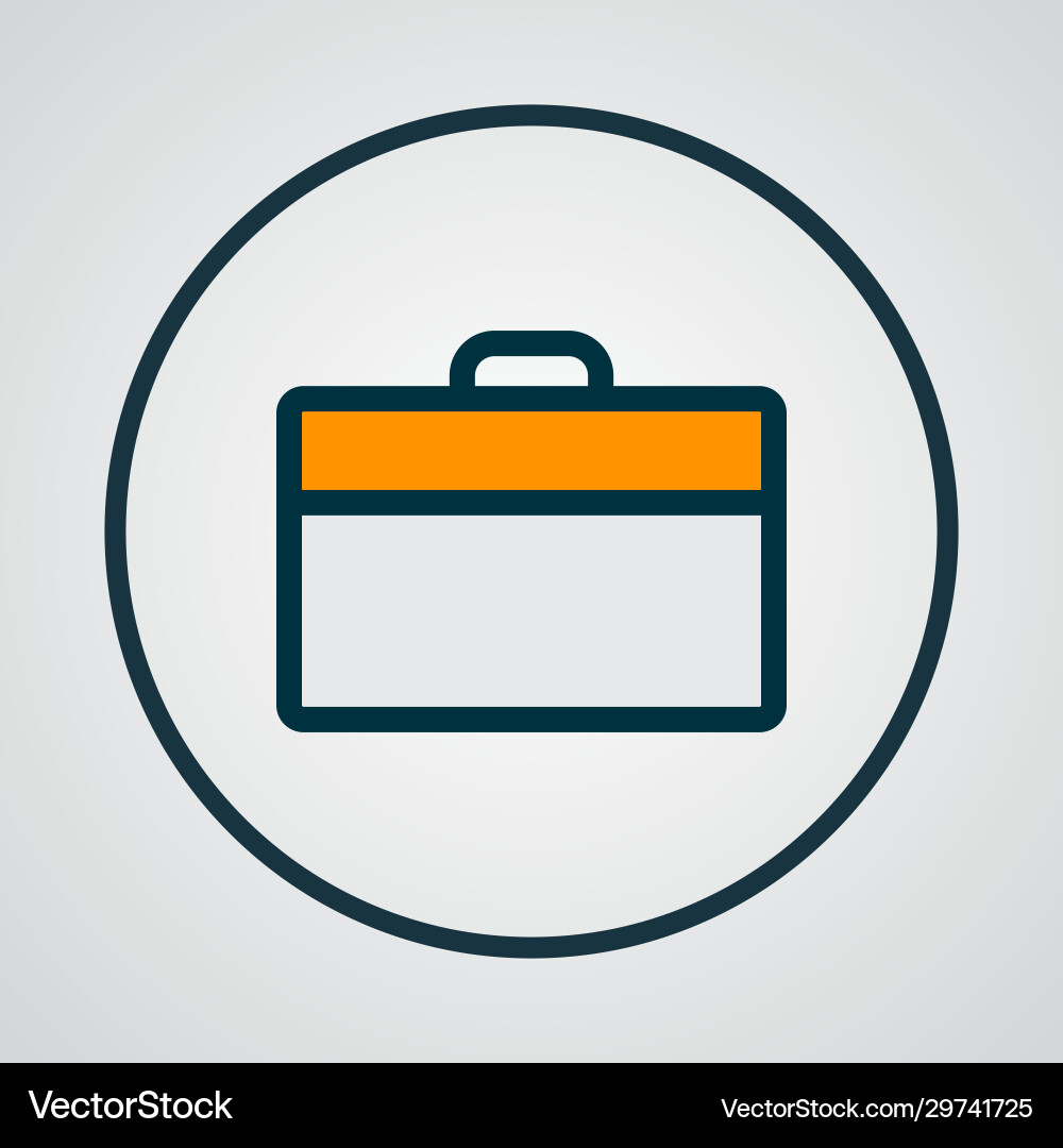 Briefcase icon colored line symbol premium Vector Image