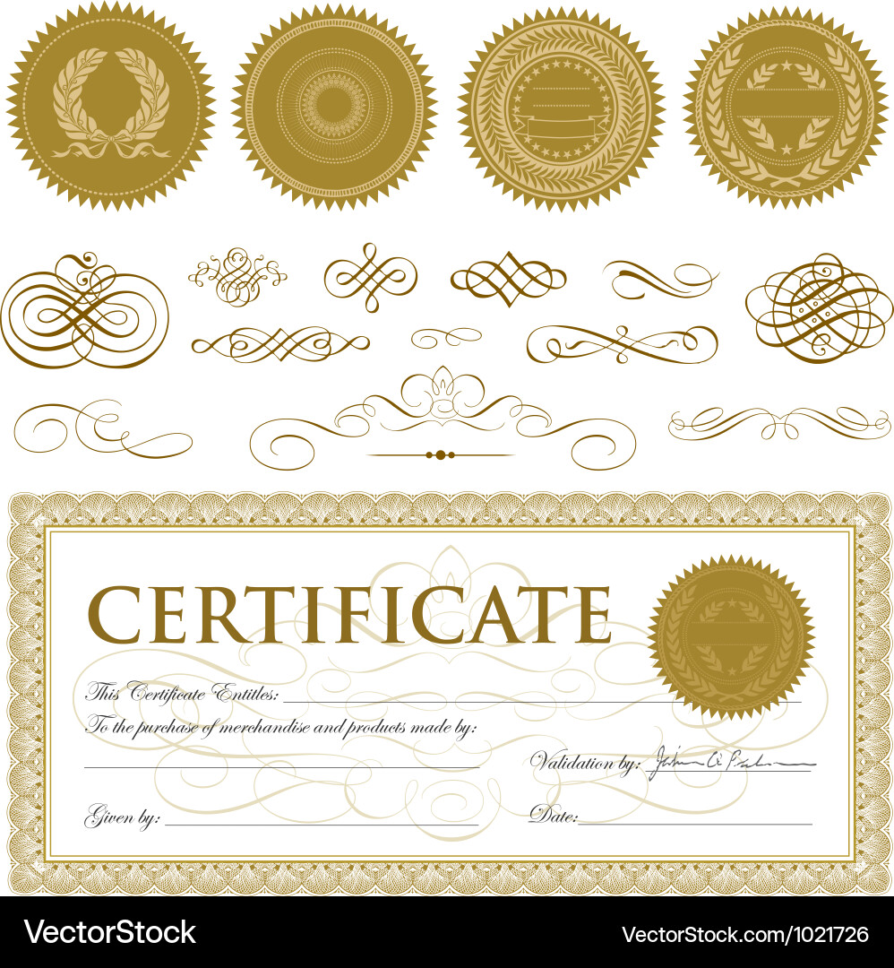 Formal Certificate Template Royalty Free Vector Image